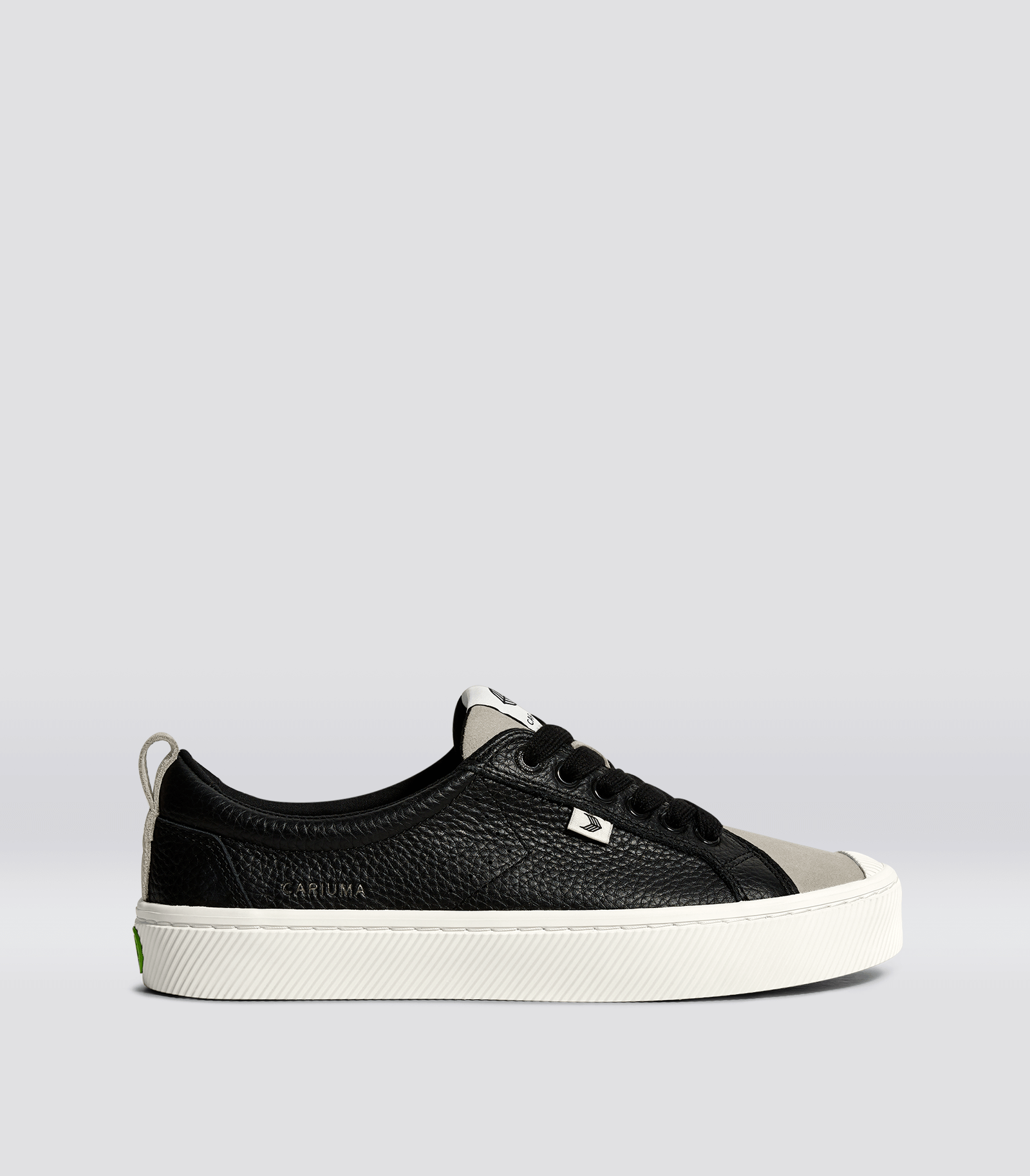 OCA Low Black Premium Leather Cloud Grey Suede Sneaker – CARIUMA